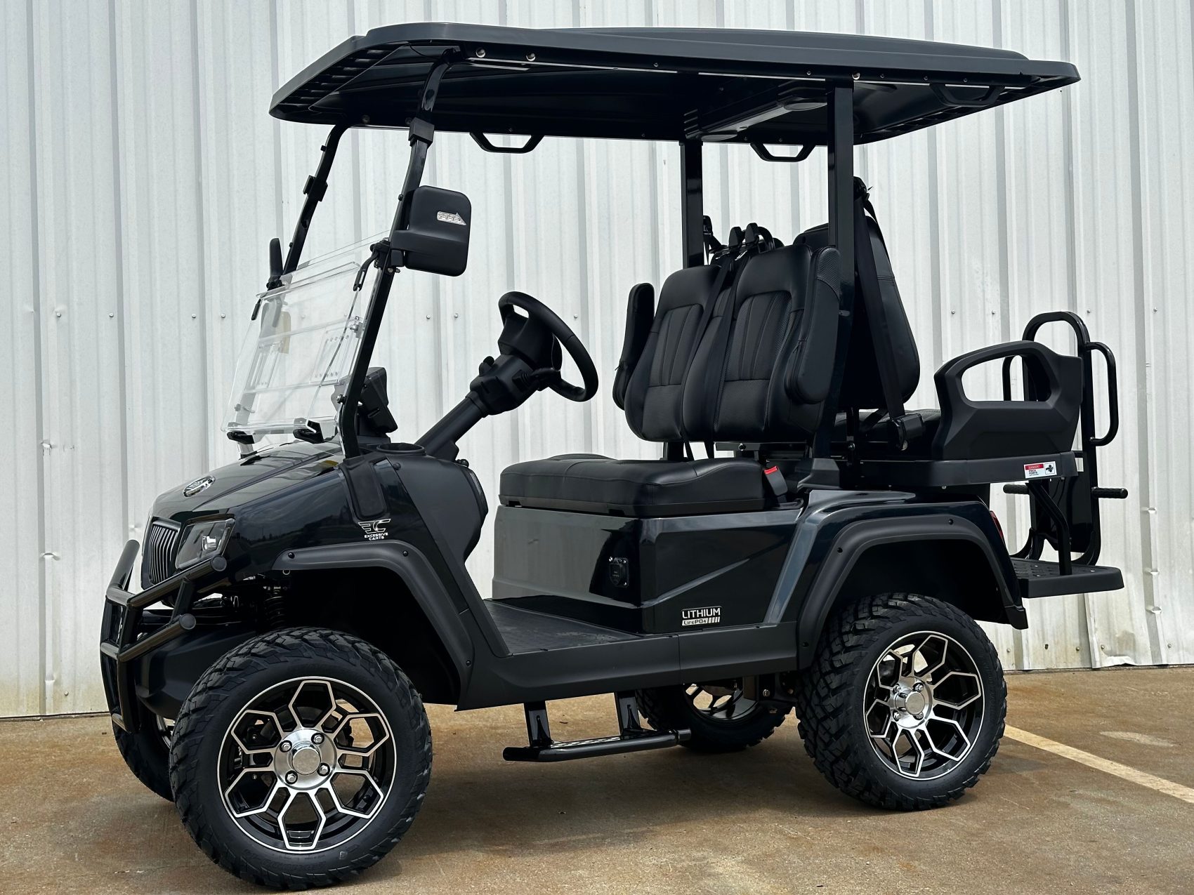 Evolution D5 Maverick 2+2 PLUS- 4 Passenger Lifted - Black | Excessive Carts